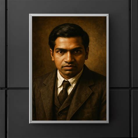 Srinivasa Ramanujan Poster Legendary Mathematician Portrait Wall Art