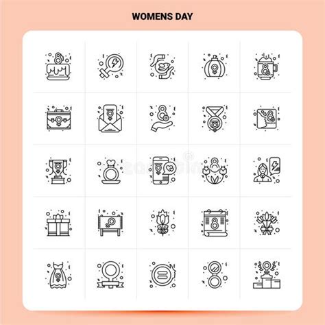 Outline 25 Womens Day Icon Set Vector Line Style Design Black Icons Set Linear Pictogram Pack