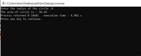 C Program To Calculate Area And Circumference Of Circle বৃত্তের