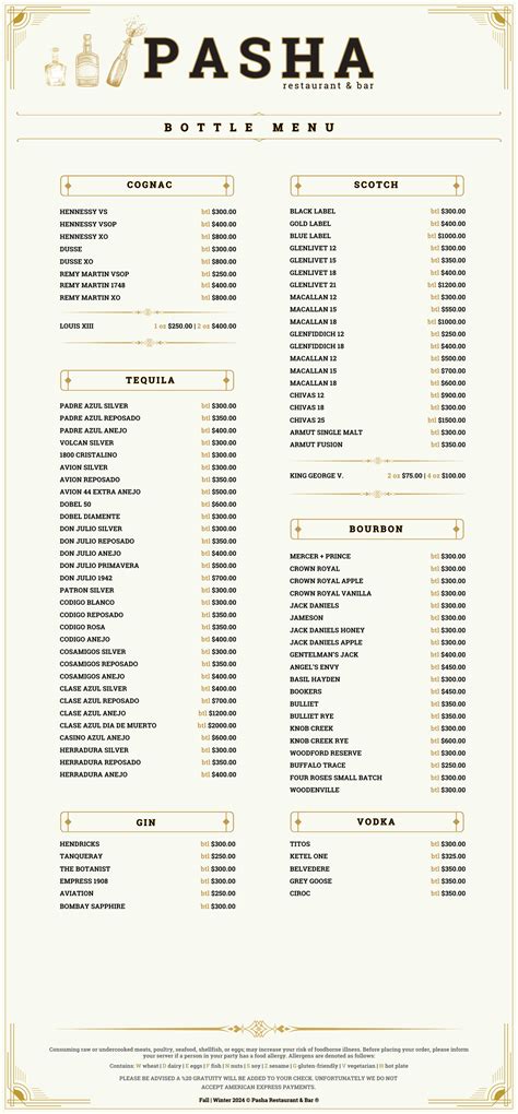 Menu — P A S H A
