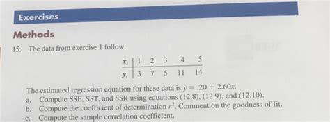 solved exercises methods 15 the data from exercise 1