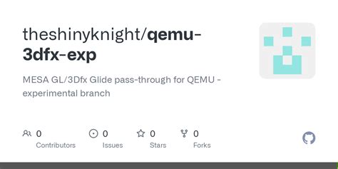 Github Theshinyknightqemu 3dfx Exp Mesa Gl3dfx Glide Pass Through
