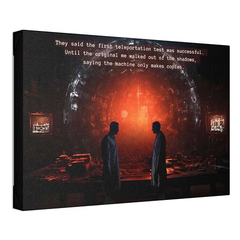 Quantum Quandary Sci Fi Horror Canvas Wall Art Nanofiction Art