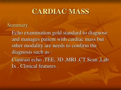 Ppt Cardiac Mass Powerpoint Presentation Free Download Id4330905