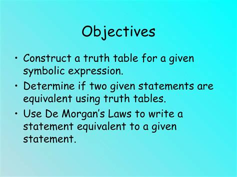Truth Tables Ppt