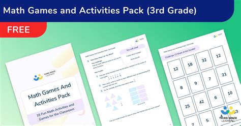 [free] 16 Fun Math Games And Activities Pack For 3rd Grade
