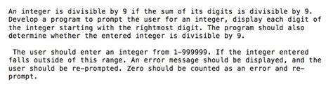 solved an integer is divisible by 9 if the sum of its digits