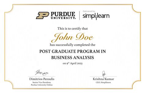 Best Business Analysis Certification Course With Purdue University