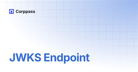 Jwks Endpoint Corppass