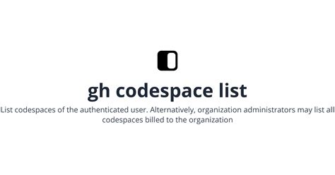 Gh Codespace List Fig