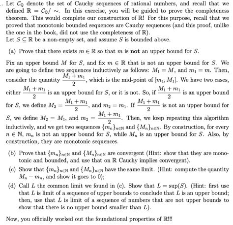 Solved Analysis Sibject About Limit Of Sequences Monotone