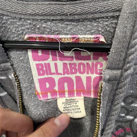 Vintage Y2k Billabong Zip Up Hoodie Size Depop