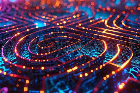A Computer Generated Maze Filled With Intricate Pathways And Nodes