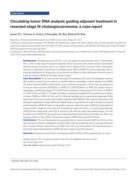 Pdf Circulating Tumor Dna Analysis Guiding Adjuvant Treatment In Resected Stage Iii