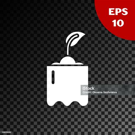 투명 한 어두운 배경에 격리 병 아이콘에 흰색 새싹 종자 및 묘목 나뭇잎 기호입니다 잎 자연입니다 벡터 일러스트레이션 0명에 대한 스톡 벡터 아트 및 기타 이미지 Istock