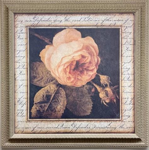 Sid Dickens Ancient Rose Custom Framed Hand Signed Botanical