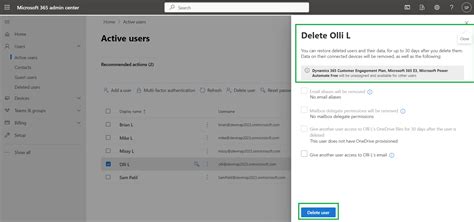 how to permanently delete disabled users from power platform