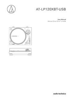 AT-LP120XBT-USB User Manual - Audio-Technica / at-lp120xbt-usb-user ...