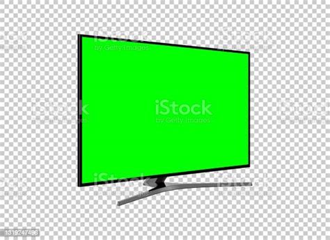 현실적인 Tv Lcd 화면 모형 투명 한 배경에 격리 된 녹색 화면 패널 벡터 일러스트레이션 Film Festival에 대한 스톡 벡터 아트 및 기타 이미지 Istock