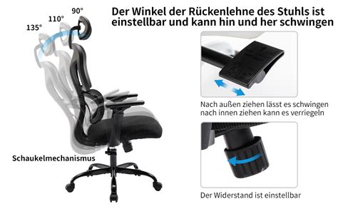 Kerdom Bureaustoel Ergonomische Bureaustoel Met Verstelbare Hoofdsteun