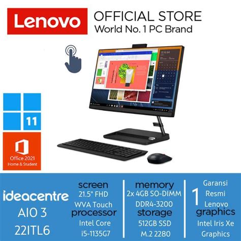Promo Pc Lenovo Ideacentre Aio Itl Qid Core I G Gb Gb Ssd Touch Win