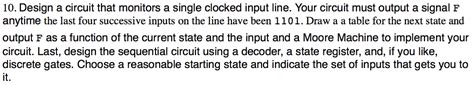 Solved 10 Design A Circuit That Monitors A Single Clocked