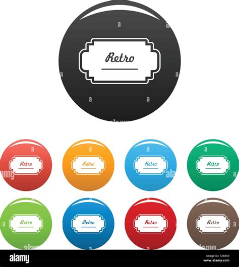 Old Label Icon Simple Illustration Of Old Label Vector Icons Set Color Isolated On White Stock