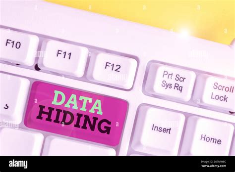 Word Writing Text Data Hiding Business Photo Showcasing Secretly Embedding Data In Graphics