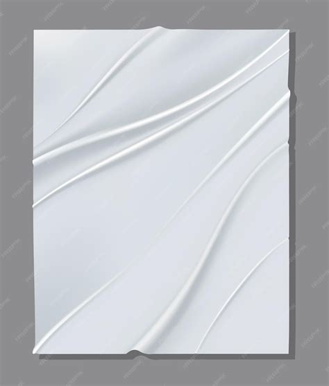 구겨진 종이의 현실적인 흰색 시트 프리미엄 벡터
