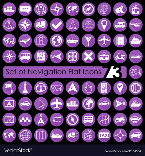 Set Of Navigation Icons Royalty Free Vector Image
