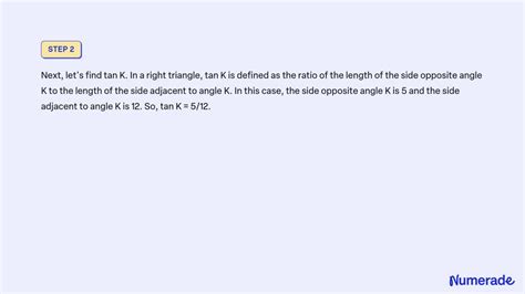 Solved A Right Triangle Has Side Lengths 5 12 And 13 As Shown Below