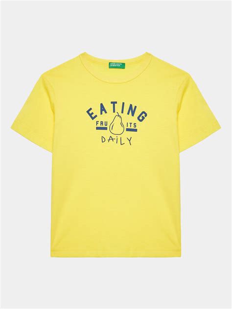 United Colors Of Benetton T Shirt 3096g109k Żółty Regular Fit Modivopl