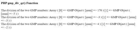php gmp div qr function tpoint tech