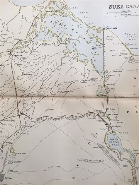 1891 Suez Canal Map Antique Egypt Map Egypt History Cartography