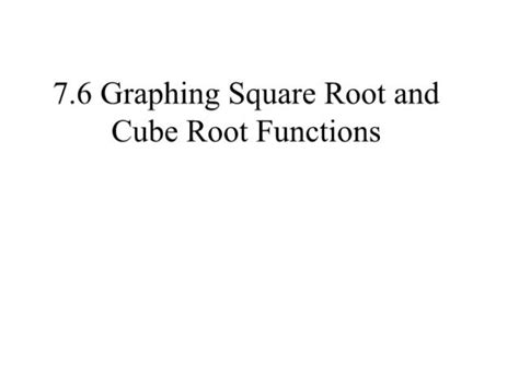 Square Root Functions And Inequalities