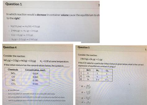 Solved Question 1 In Which Reaction Would A Decrease In