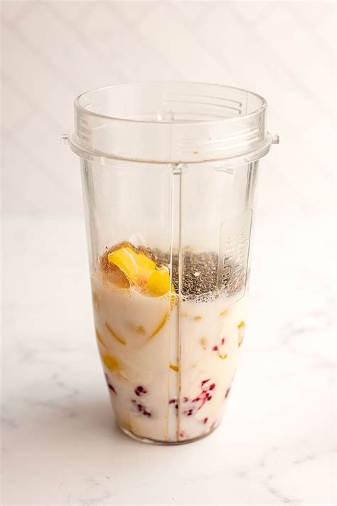 Creamy Raspberry Peach Smoothie With Yogurt