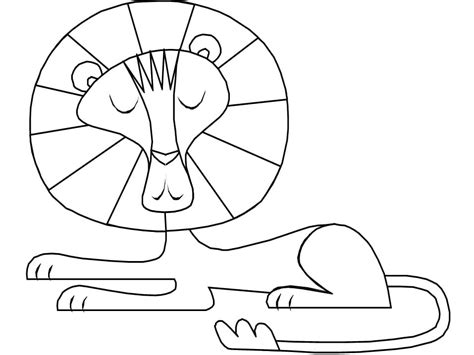 Coloriage Lion Simple télécharger et imprimer gratuit sur