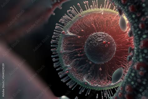 Virus Cross Section Microscopy Concept Of Viral Structure Vaccine