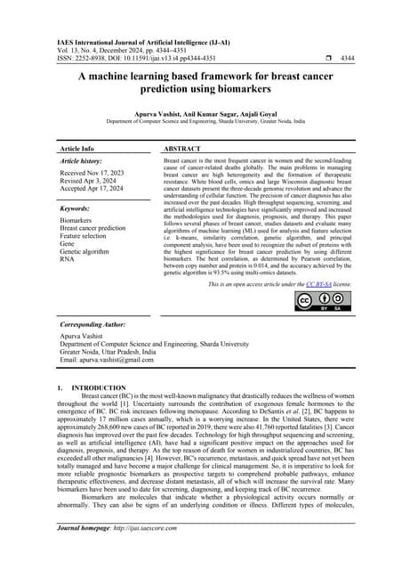 A Machine Learning Based Framework For Breast Cancer Prediction Using