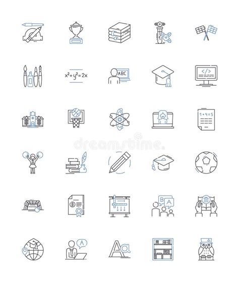 Academy Line Icons Collection Learning Education Institution