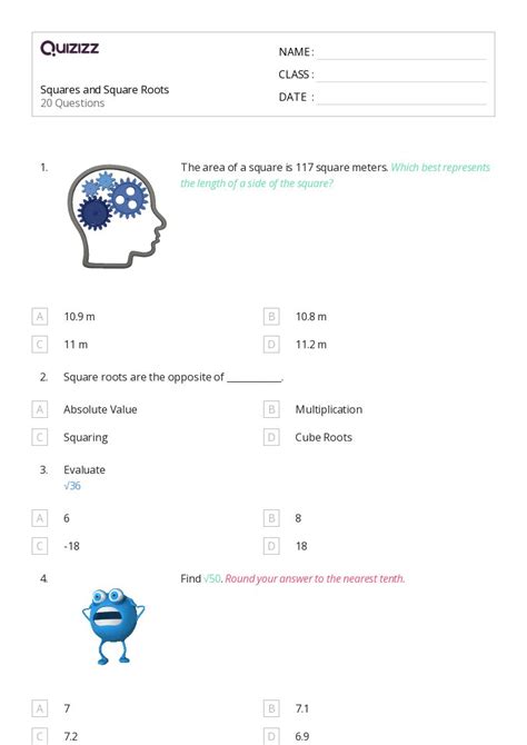 50 Squares Worksheets For 6th Year On Quizizz Free And Printable