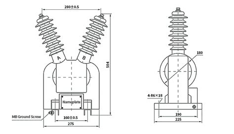 Single Phase Potential Transformer 12kv Insulation Voltage 10000100v