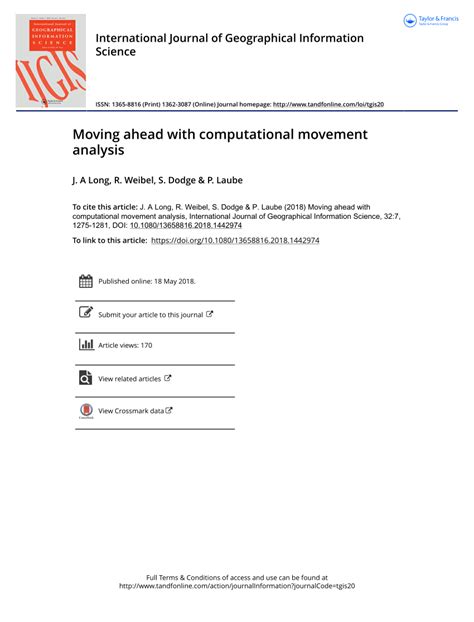 Pdf Moving Ahead With Computational Movement Analysis