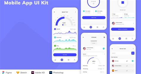 Vpn Mobile App Ui Kit Ux And Ui Kits Ft Vpn And Test Envato
