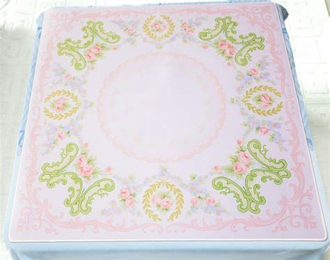 Vintage Rose Mahjong Mat Pink Mahj Mat Floral Neoprene Mahjongg Mat