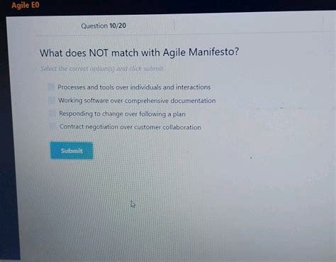 Agile E Question What Does NOT Match StudyX