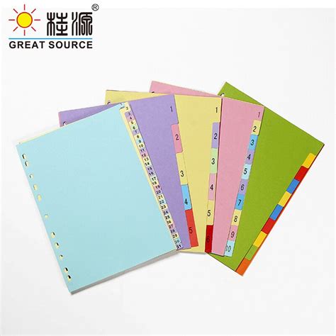 A Planner Divider Holes Dividers Colorful P Grandado