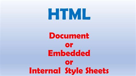 Html Document Level Styles Youtube