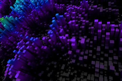 Purple Blocks Depth Parallax Wallpaper
